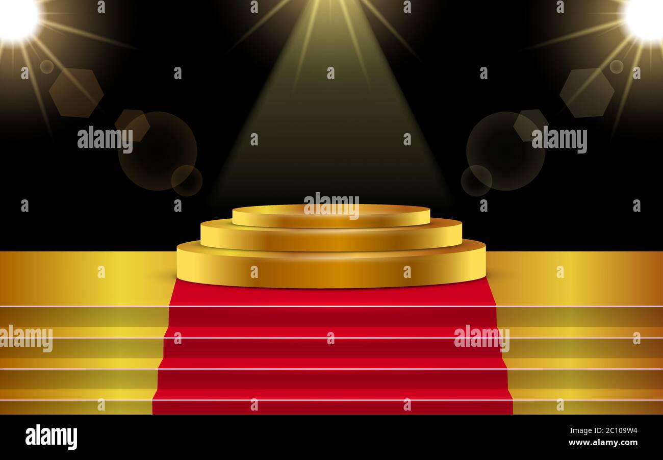 golden stand with spotlight in the studio room Stock Vector Image & Art ...