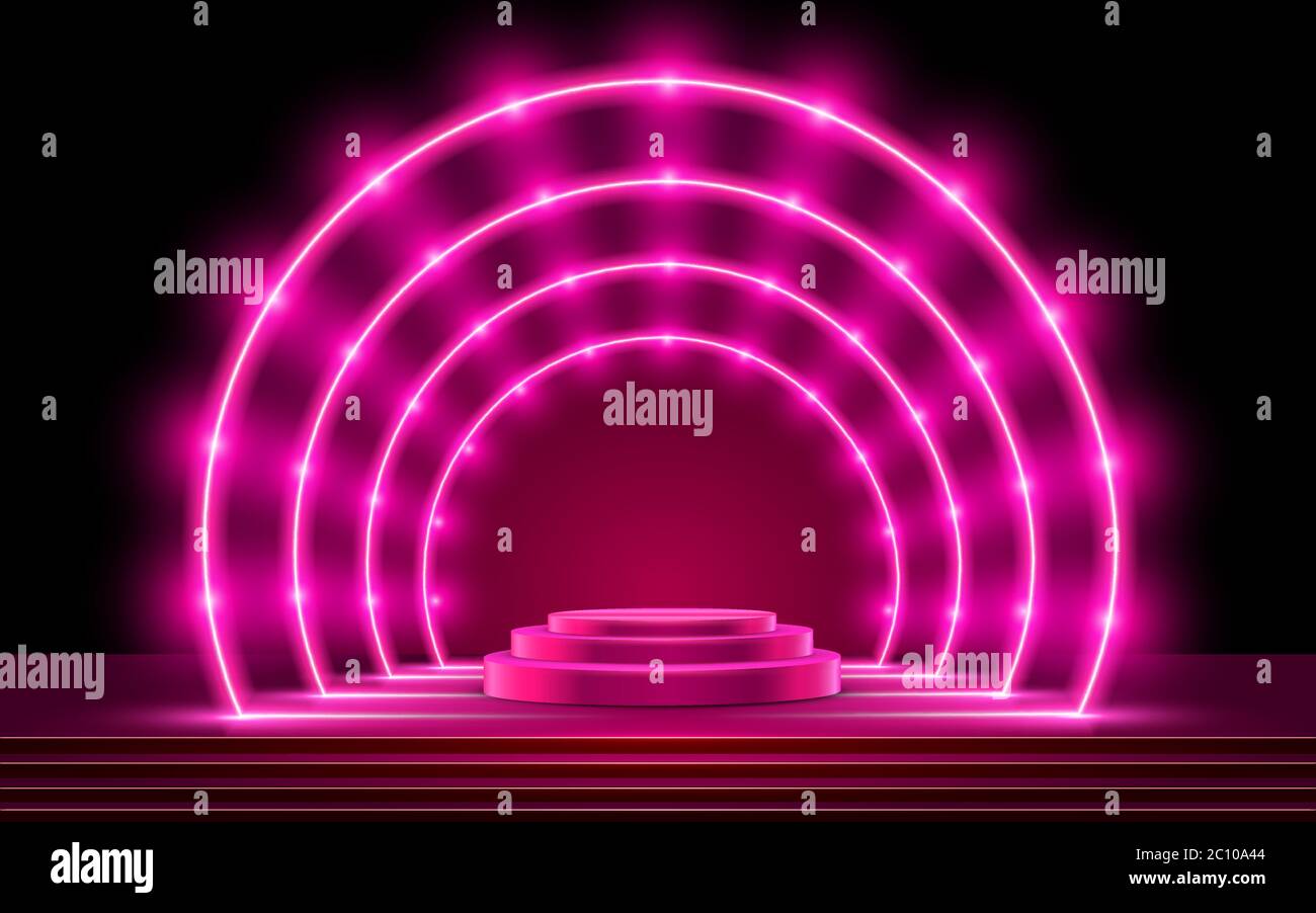 pink podium with pink light on the stage Stock Vector Image & Art - Alamy