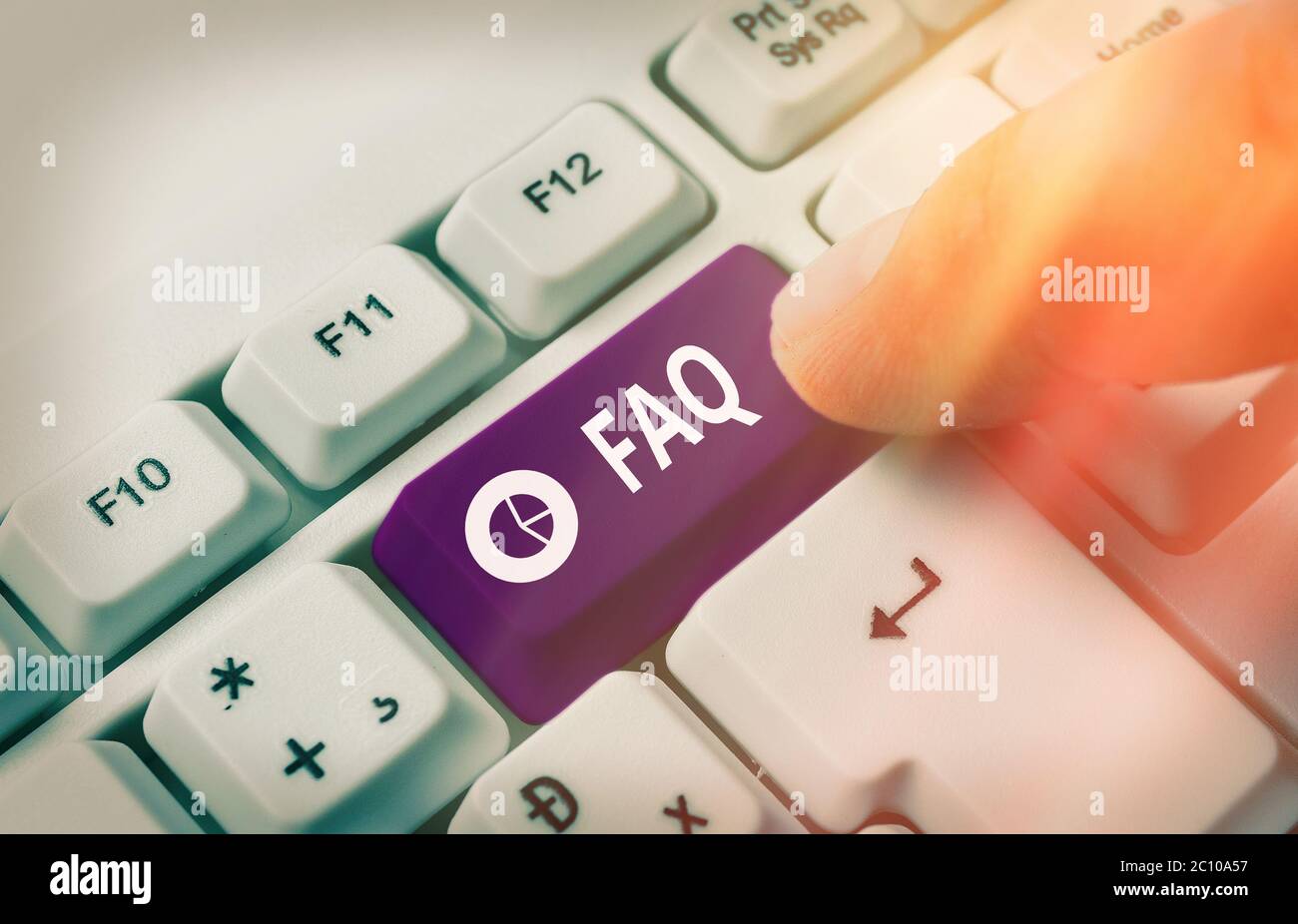 Conceptual hand writing showing Faq. Concept meaning list of frequently ...