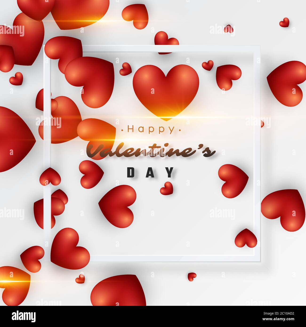 3D Realistic red hearts background Stock Vector Image & Art - Alamy
