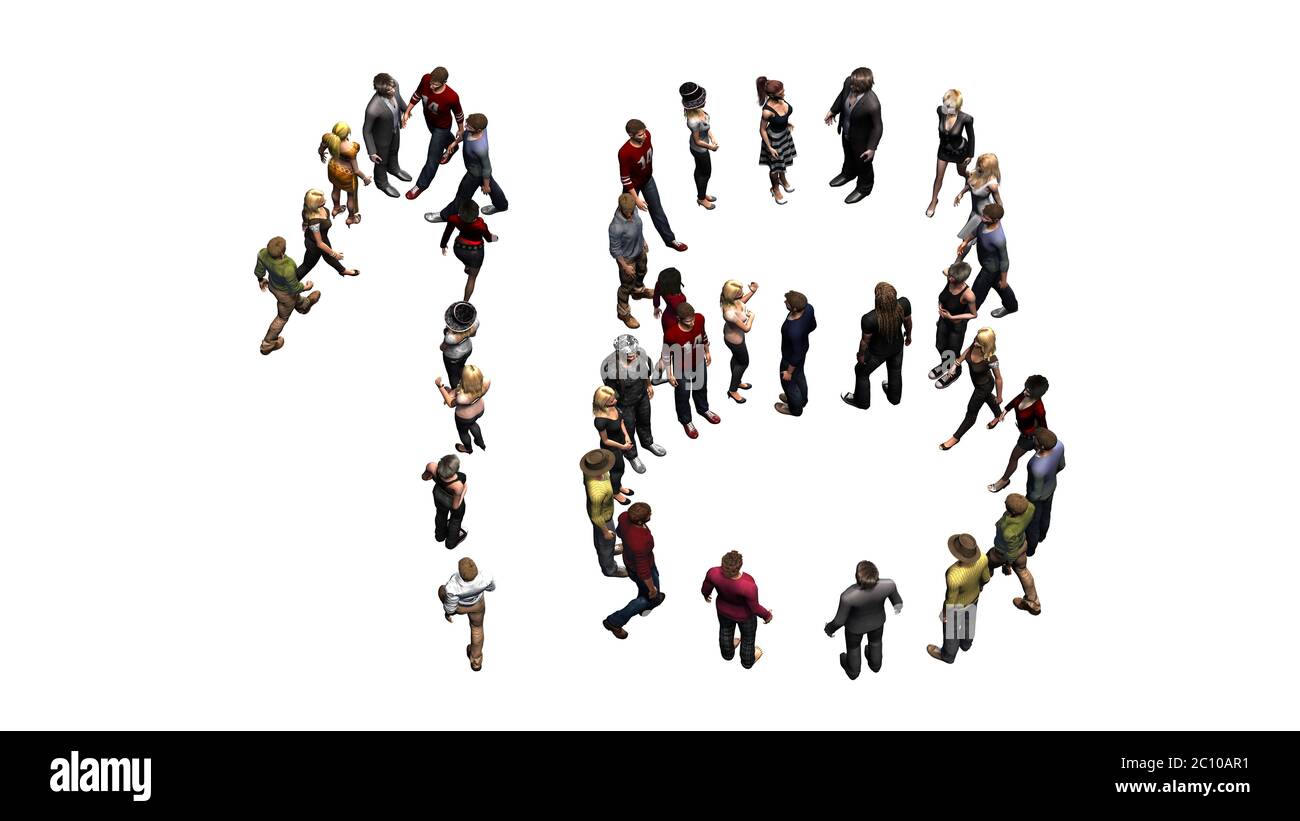 people - arranged in number 18 - without shadow - isolated on white ...