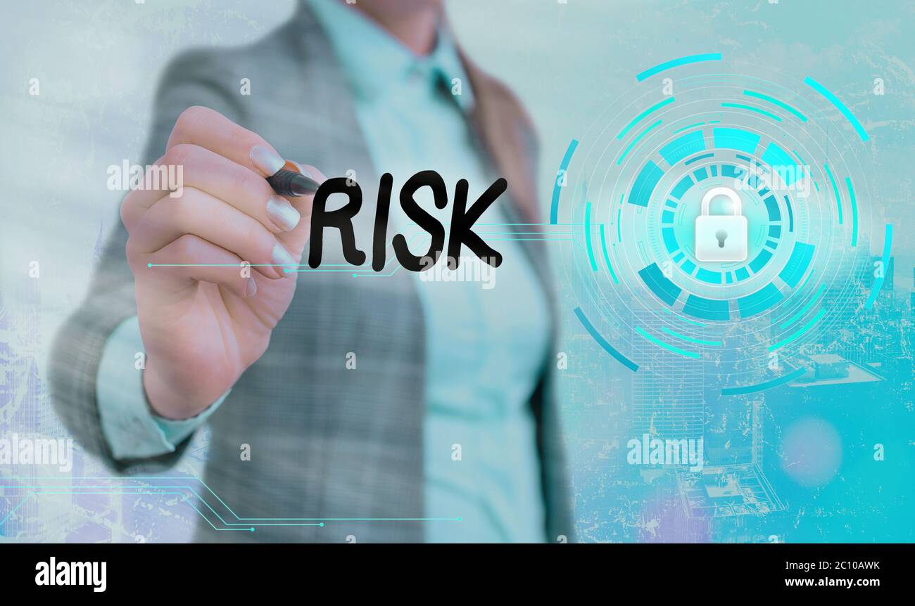 Conceptual hand writing showing Risk. Concept meaning implies future ...