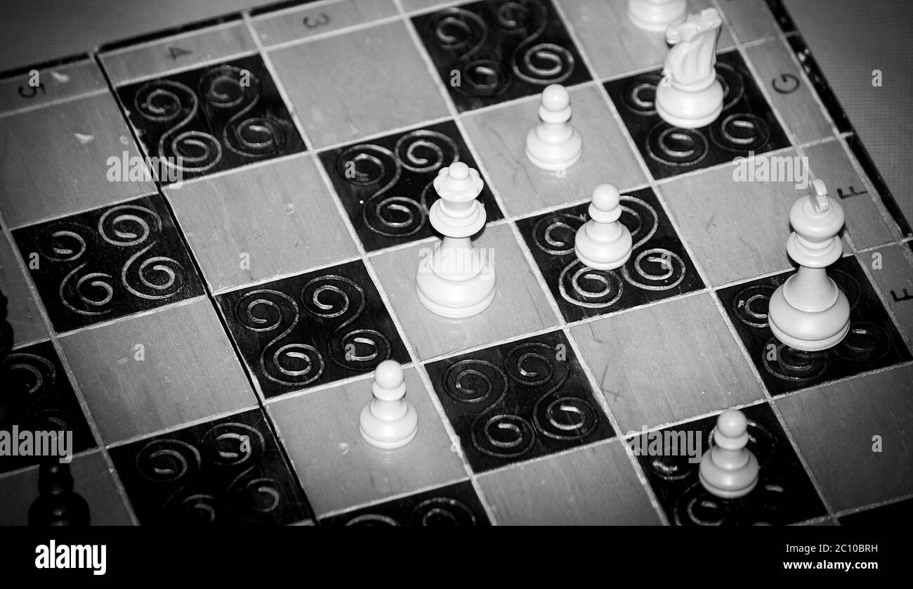 Chess photographed on a chessboard Stock Photo - Alamy