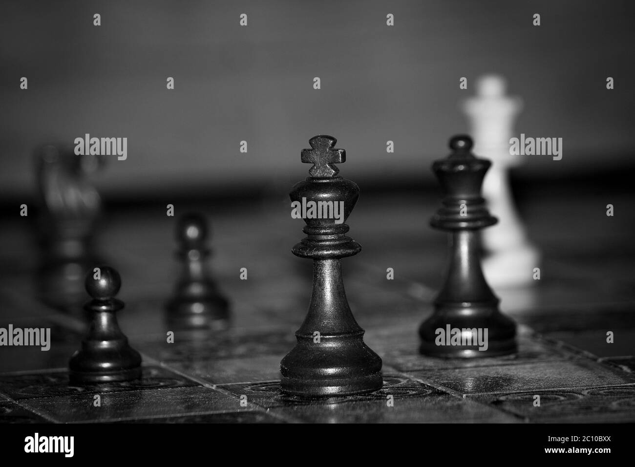 Chess photographed on a chessboard Stock Photo - Alamy