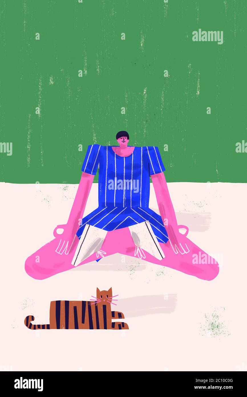 Meditation and mindfulness healthy activity in homelife. Peaceful and ...