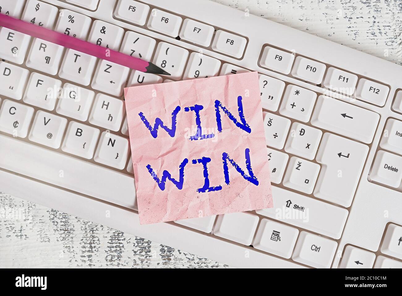 Handwriting text writing Win Win. Conceptual photo balanced situation ...