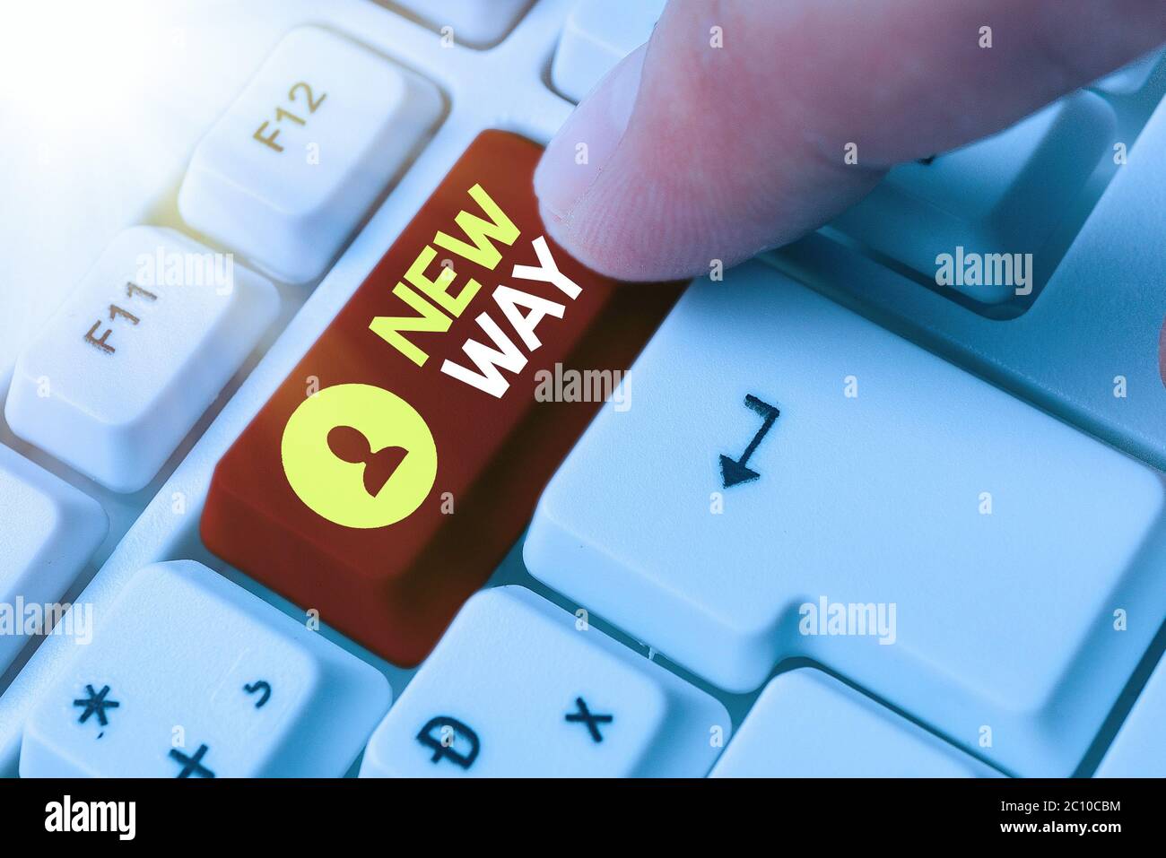 Text sign showing New Way. Business photo showcasing Charting a ...