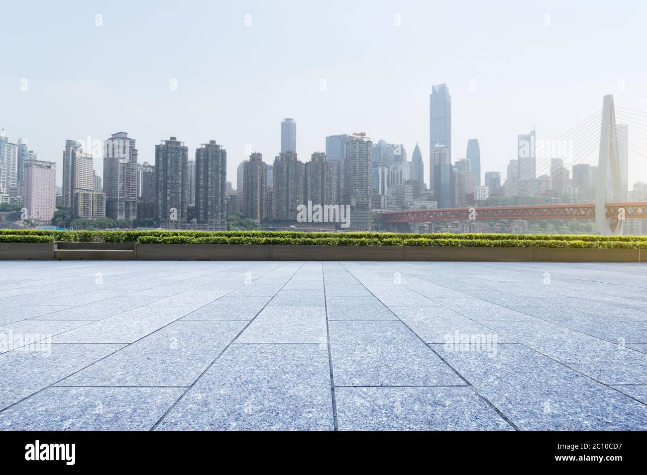 empty floor with cityscape and skyline of chongqing Stock Photo - Alamy