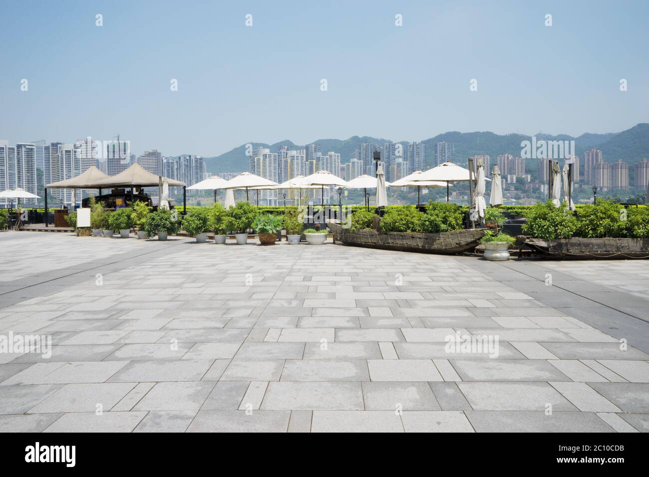 empty floor with cityscape and skyline of chongqing Stock Photo - Alamy