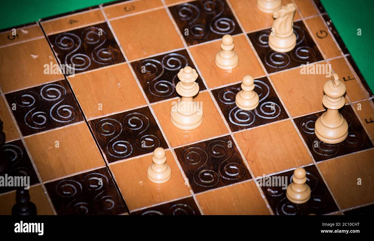 Chess photographed on a chessboard Stock Photo - Alamy