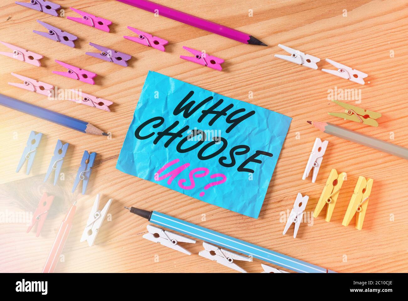 Conceptual hand writing showing Why Choose Us Question. Concept meaning ...