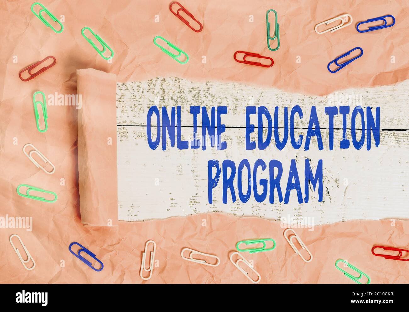 Text sign showing Online Education Program. Business photo showcasing ...