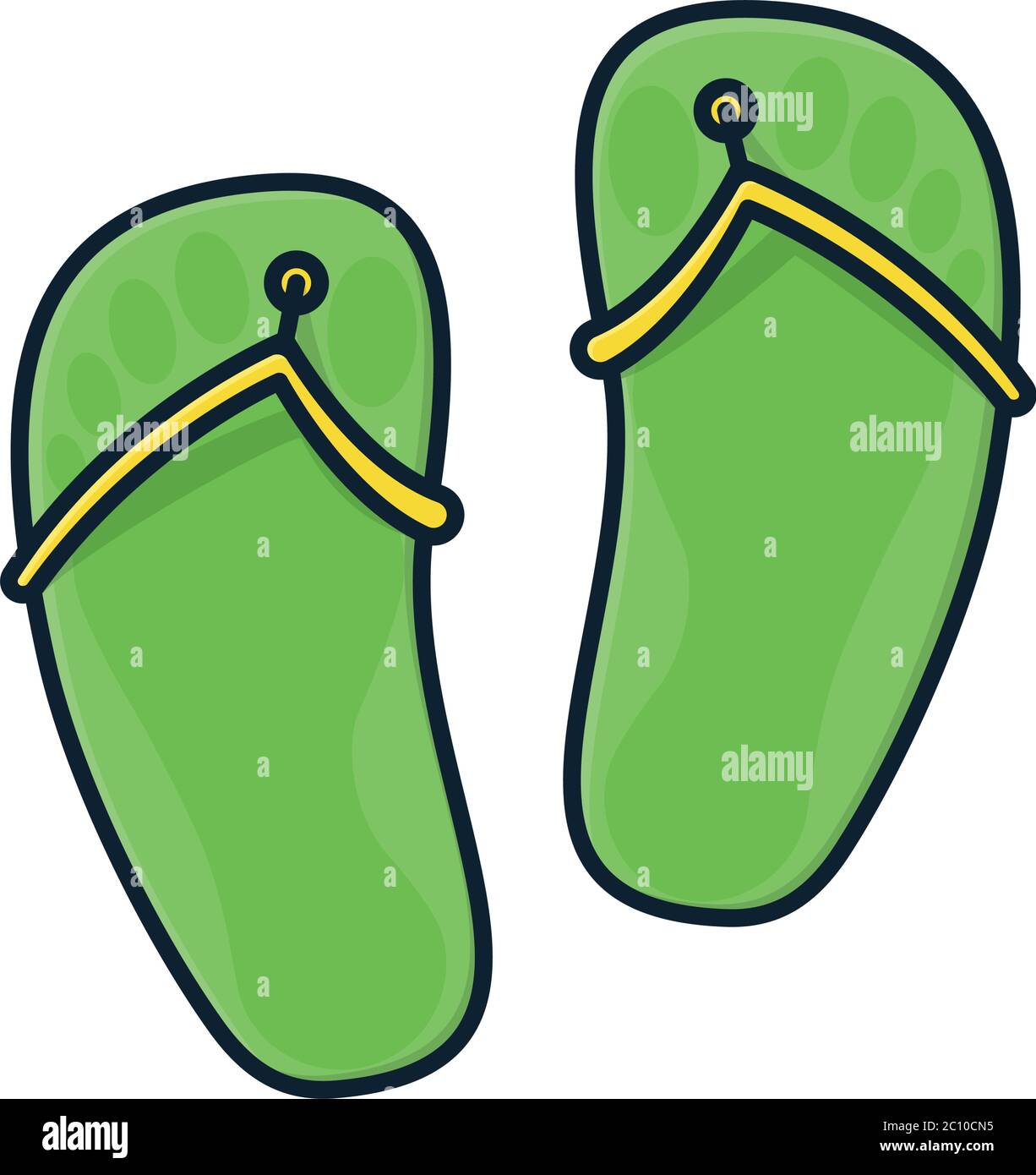 Flip Flops with foot prints inside isolated vector illustration for Flip-Flopp Day on June 19 ...