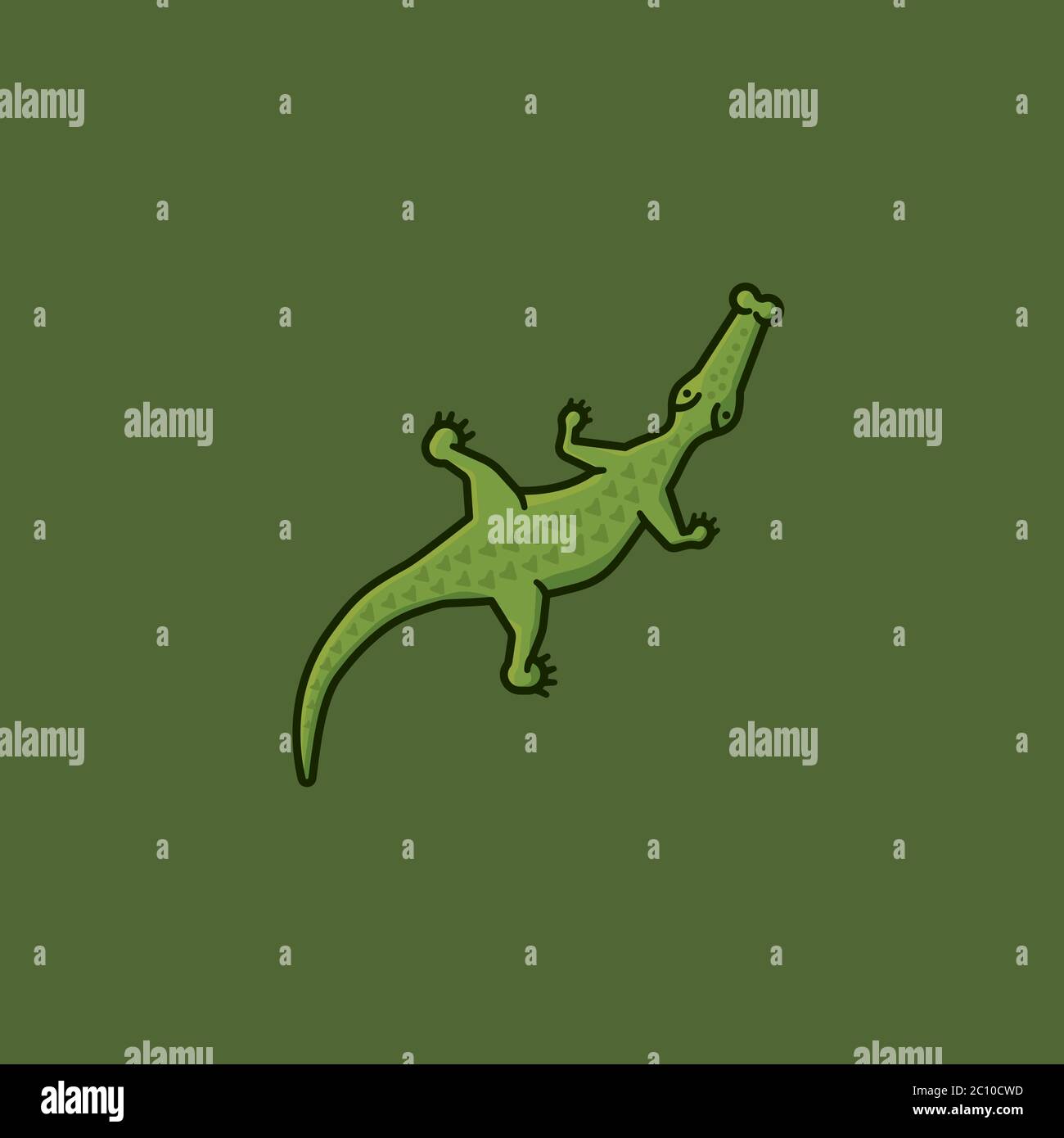Crocodile top view sketch vector illustration for World Crocodile Day ...