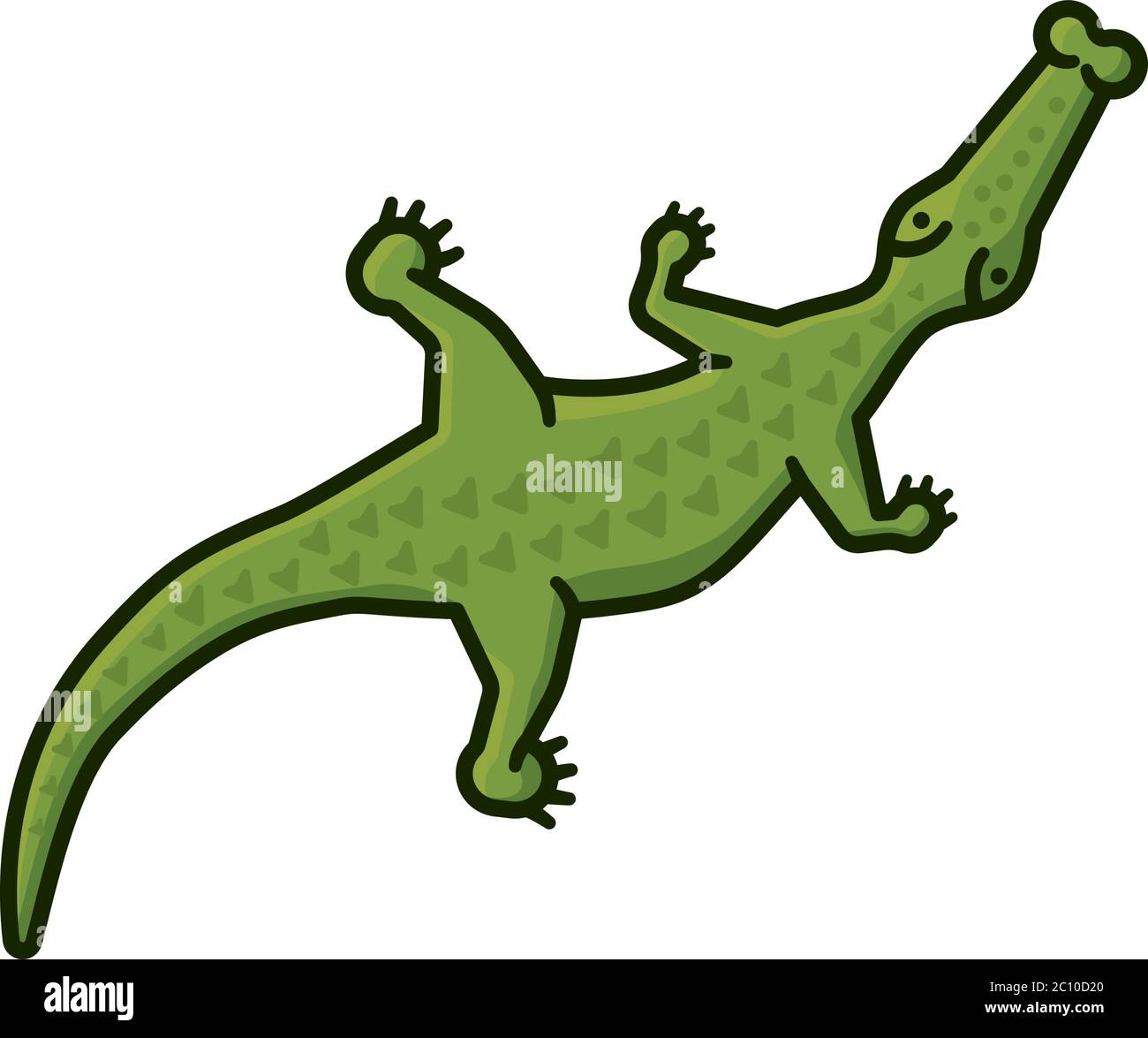Crocodile top view sketch vector illustration for World Crocodile Day ...