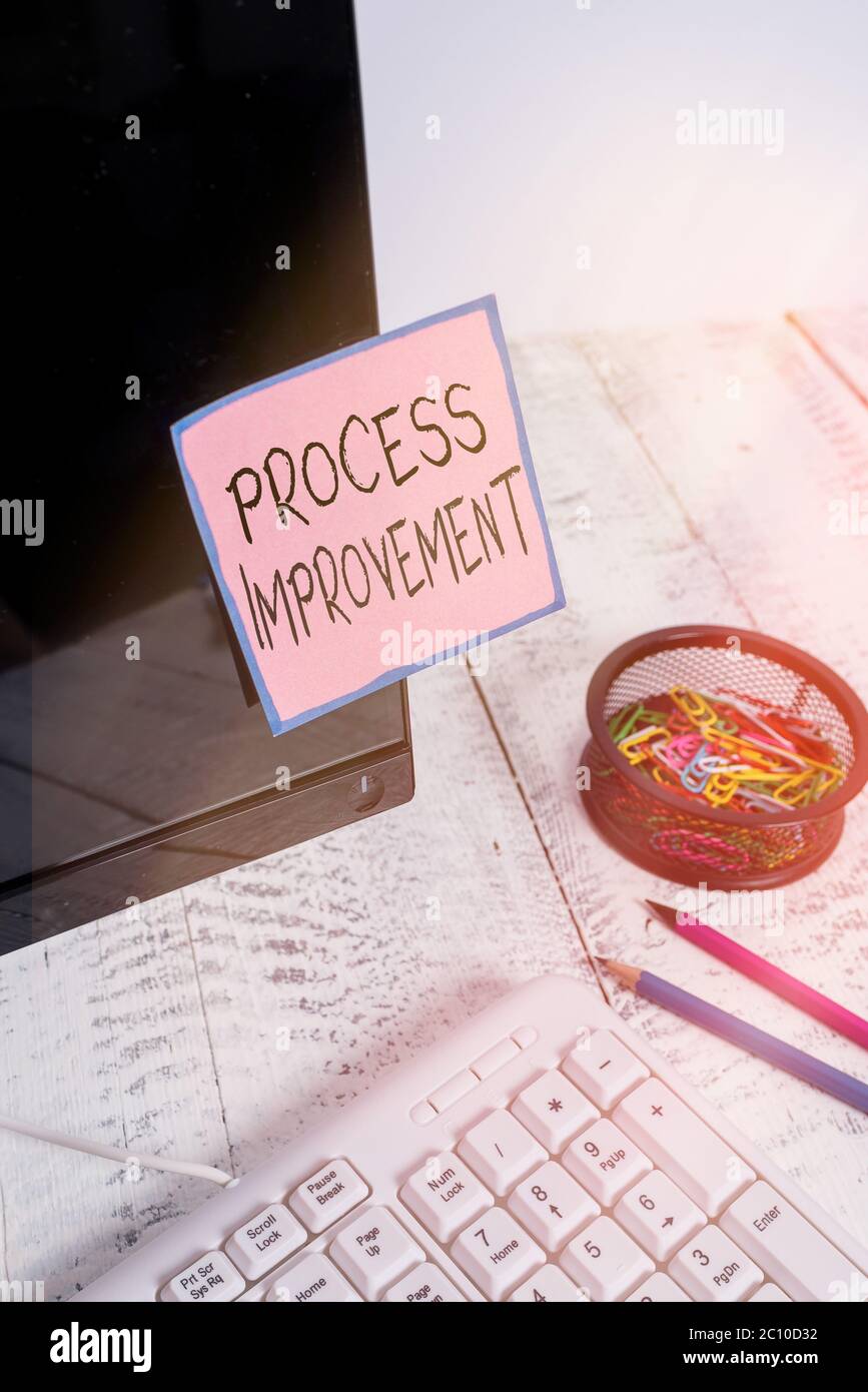 Handwriting text Process Improvement. Conceptual photo task of ...