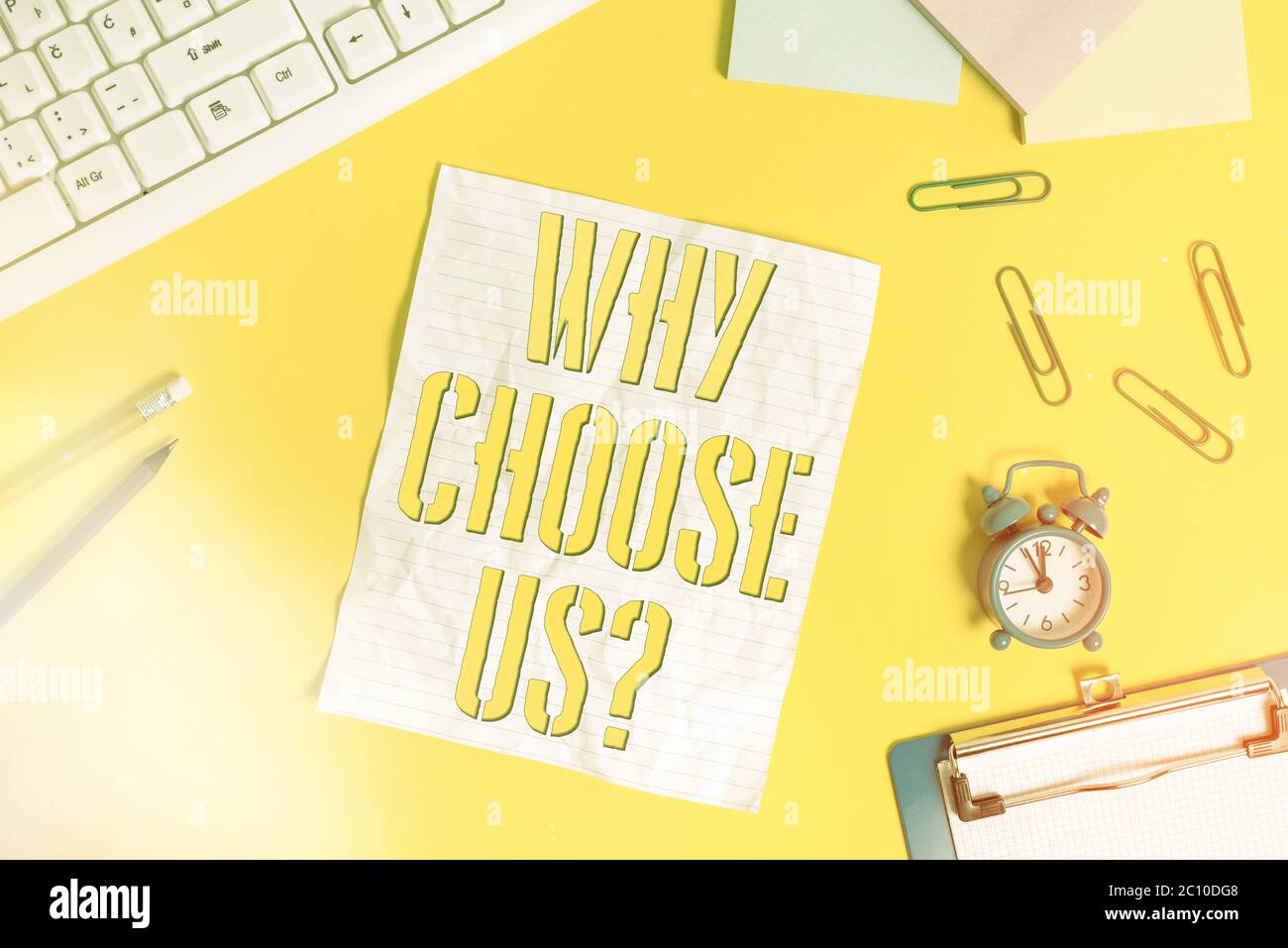 Conceptual hand writing showing Why Choose Us Question. Concept meaning ...