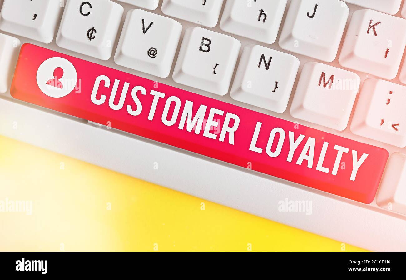 Writing note showing Customer Loyalty. Business concept for buyers ...
