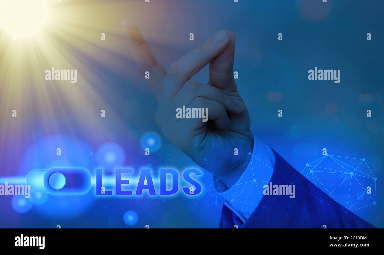 Text sign showing Leads. Business photo showcasing demographic ...