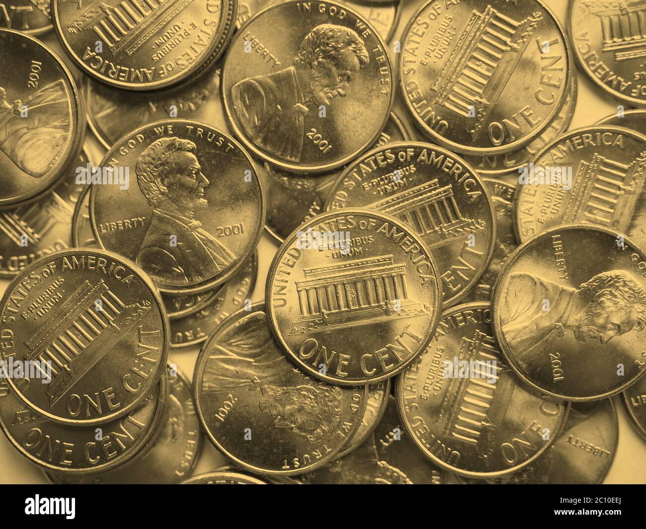 Dollar coins background - vintage Stock Photo - Alamy