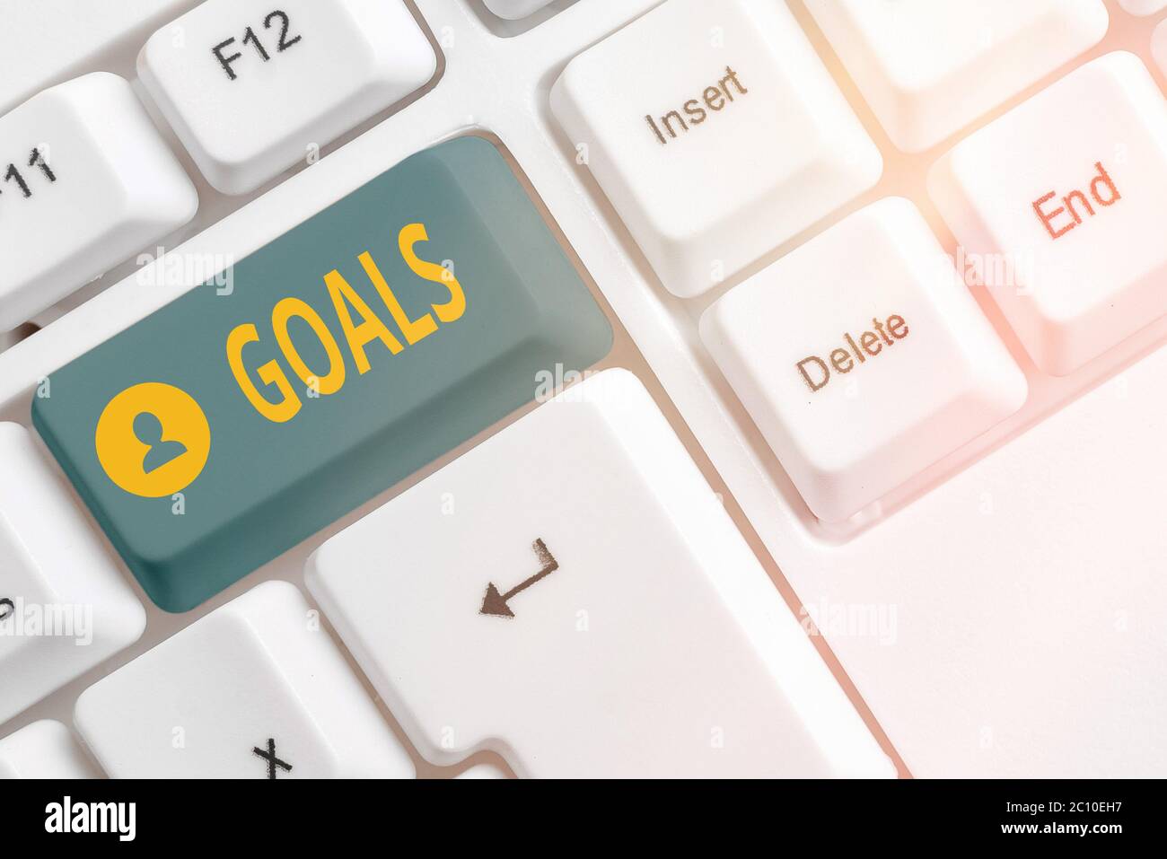 Word writing text Goals. Business photo showcasing desired result that ...