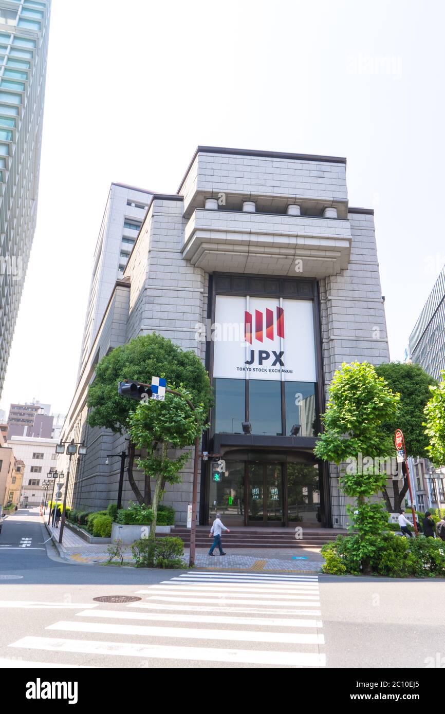 modern office building of tokyo stock exchange with sunbeam Stock Photo ...