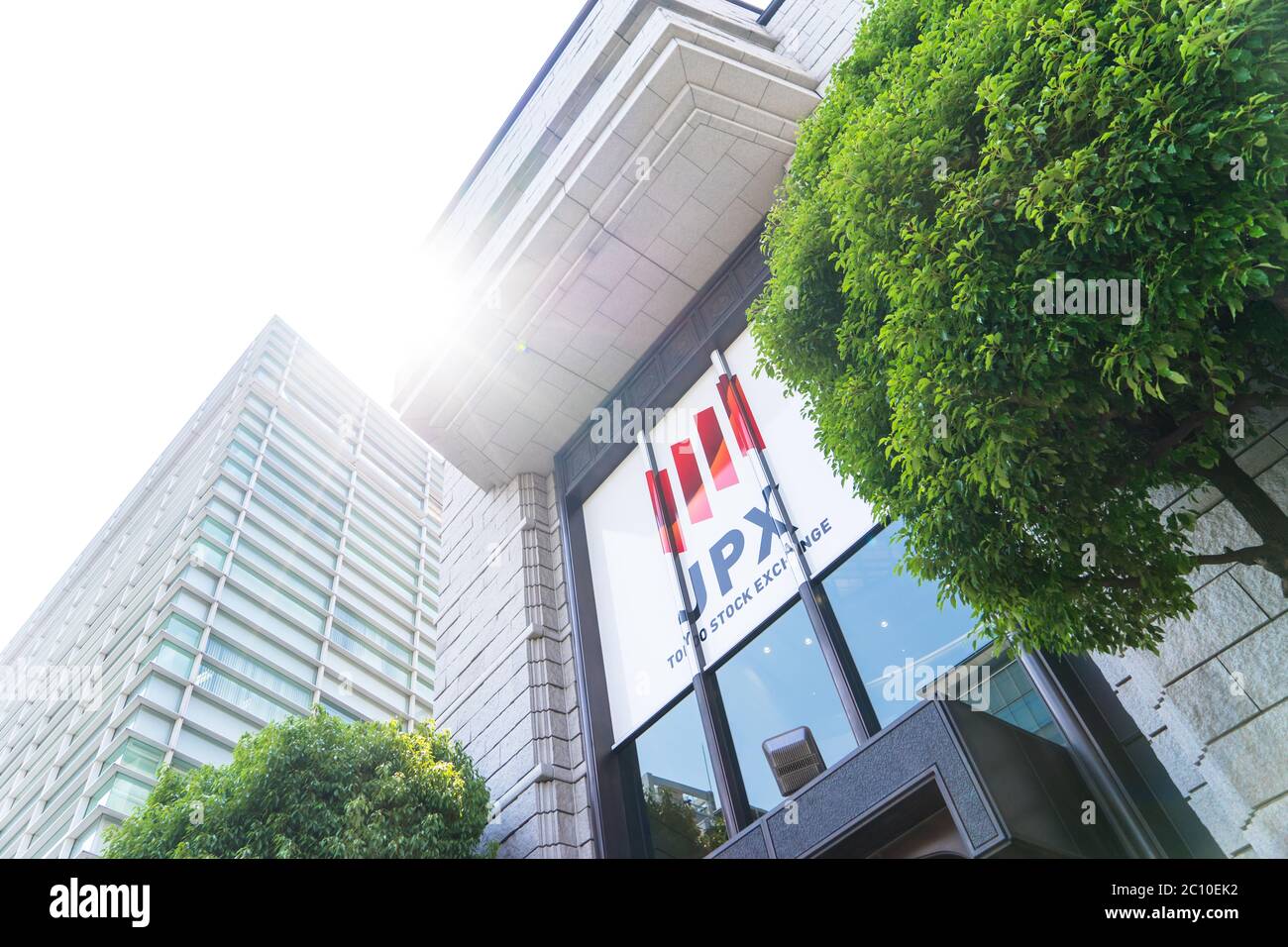 modern office building of tokyo stock exchange with sunbeam Stock Photo ...