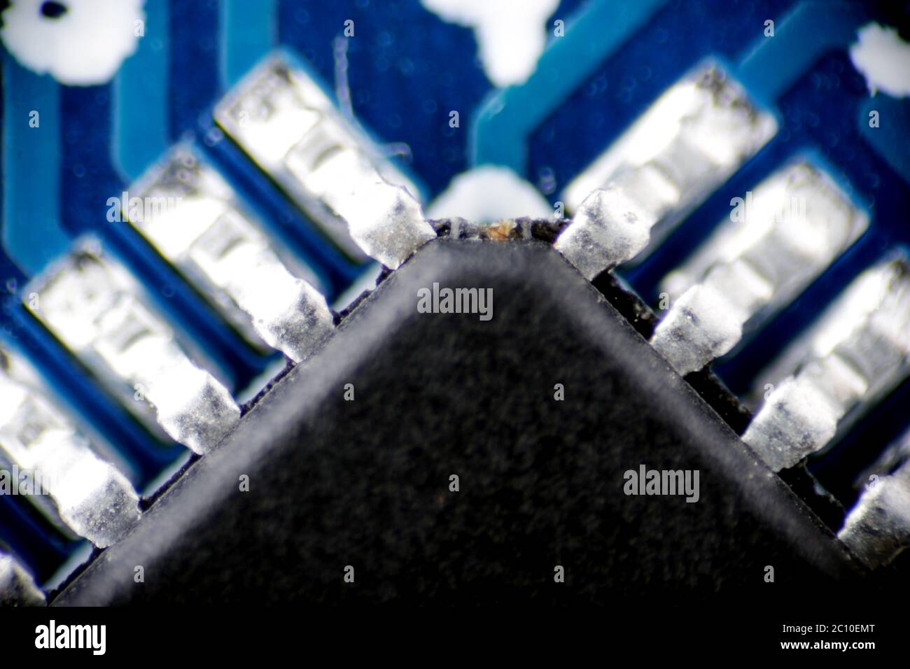 macro photo of electronic circuits on a pcb board Stock Photo - Alamy