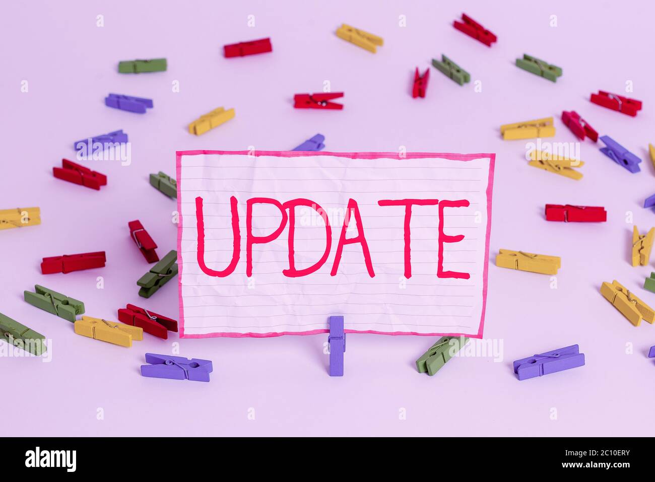 Conceptual hand writing showing Update. Concept meaning up to date as by adding new information ...