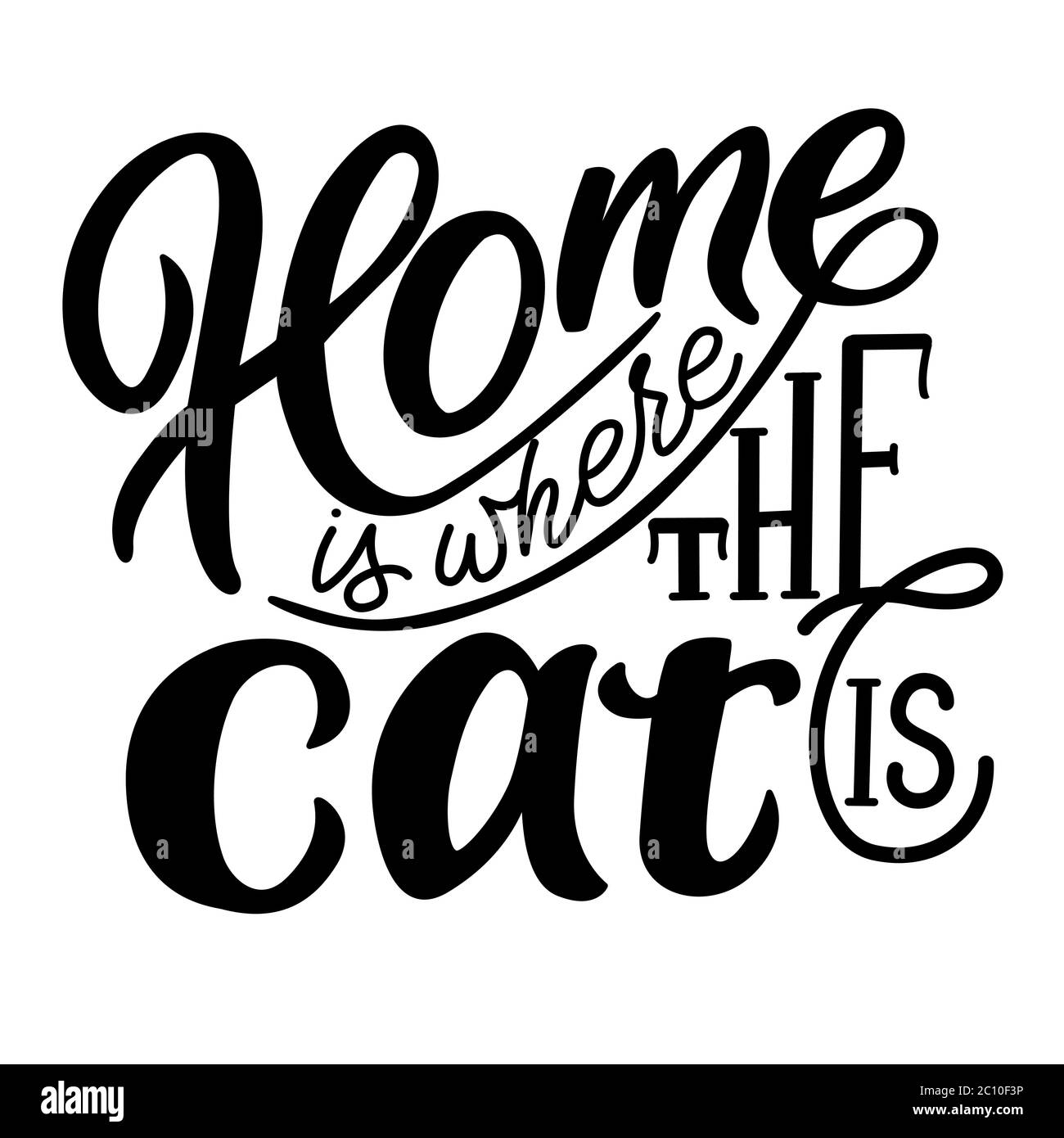 Image with the inscription - home is where the cat is - in vector ...