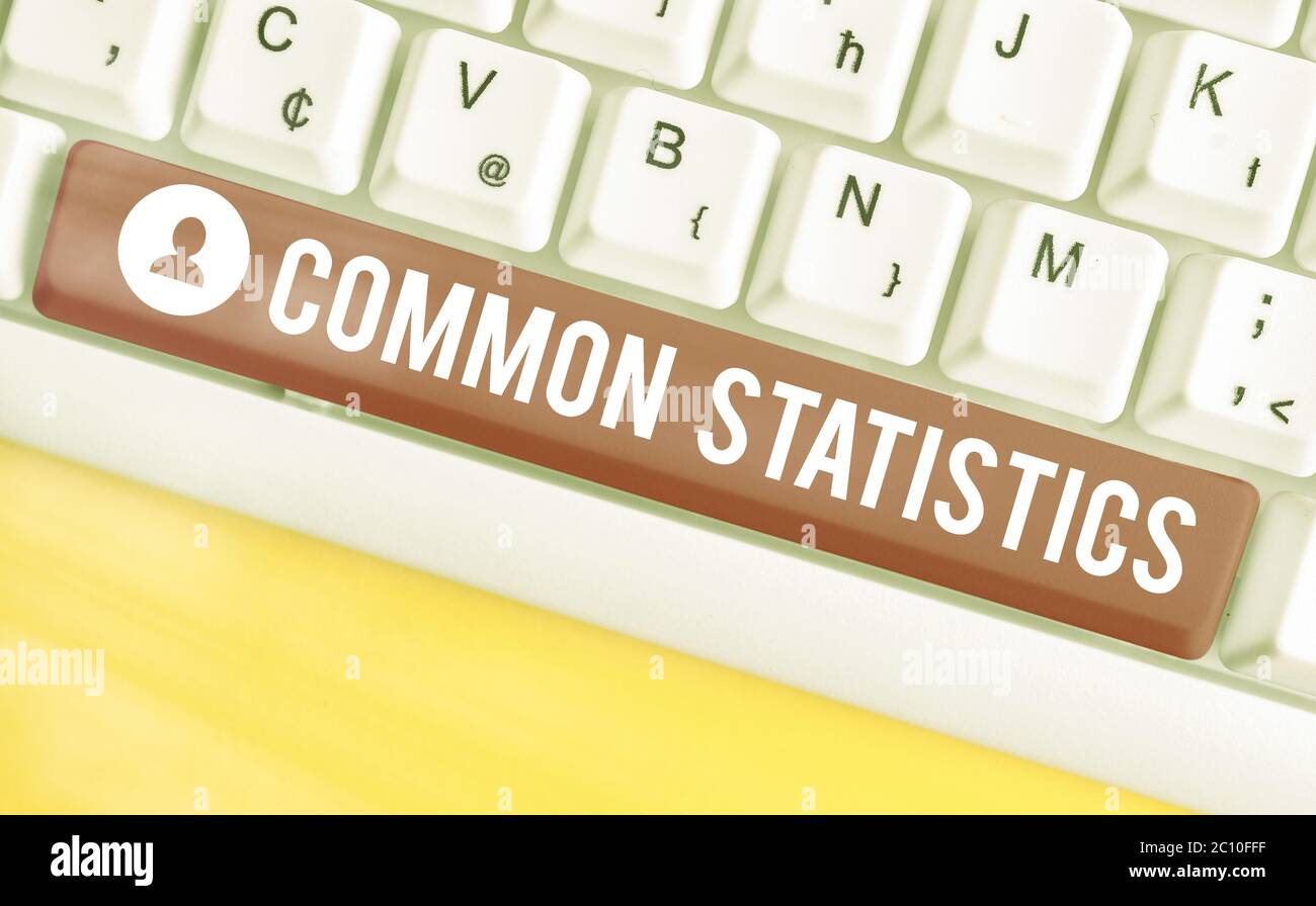 Writing note showing Common Statistics. Business concept for deals with ...