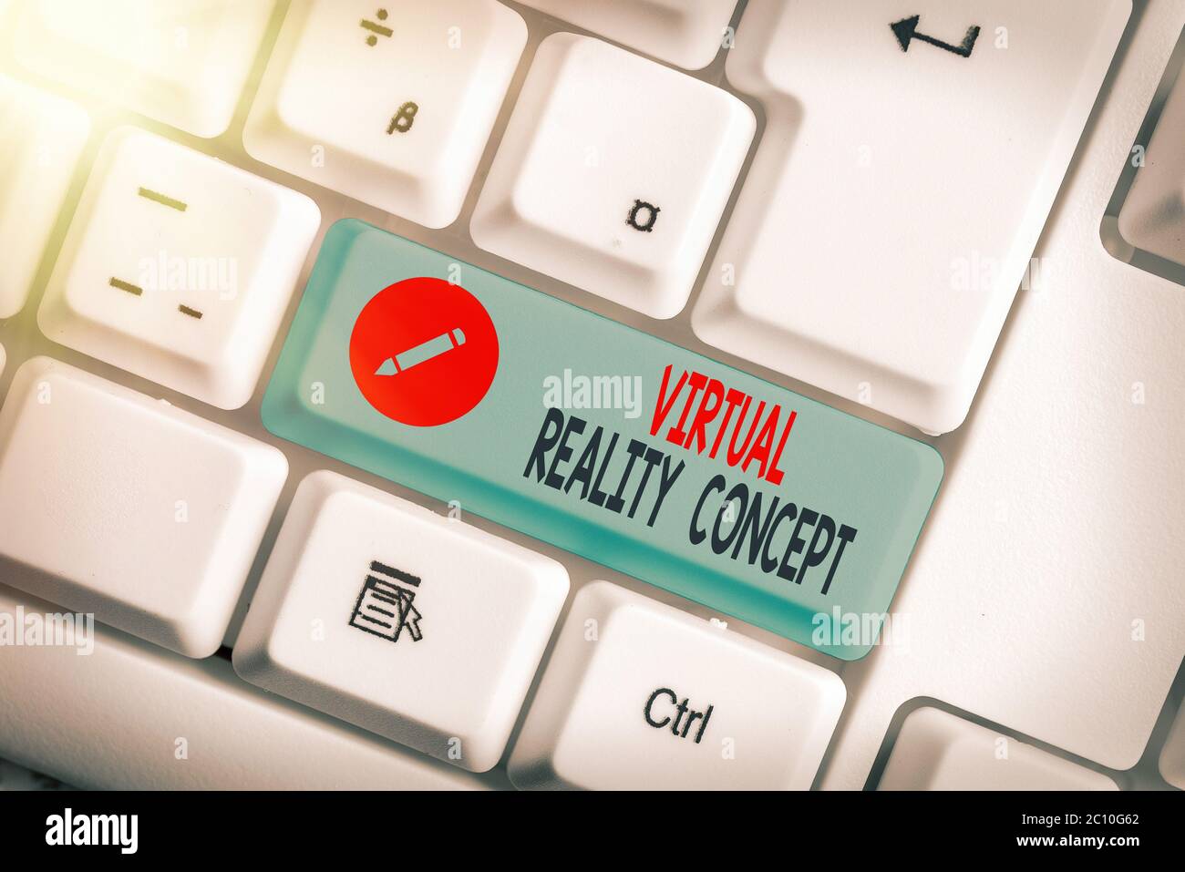 Writing note showing Virtual Reality Concept. Business concept for 3d ...