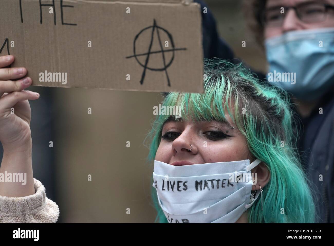 Protesters a Black Lives Matter protest at the Grey's Monument in ...