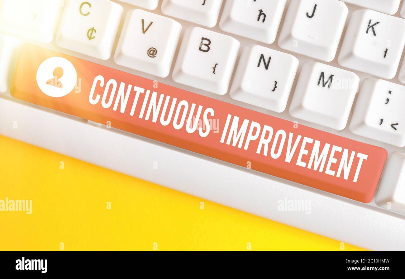 Writing note showing Continuous Improvement. Business concept for ...