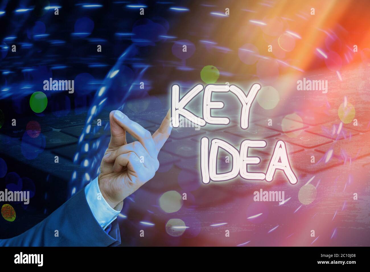 Conceptual hand writing showing Key Idea. Concept meaning the central ...