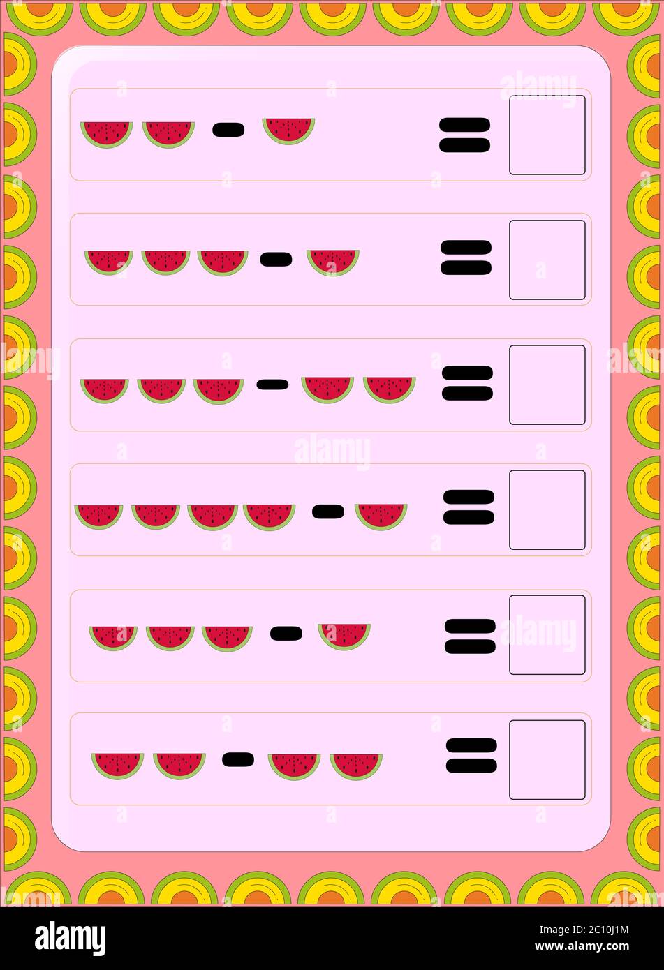 Preschool and toddler math with watermelon fruit design Stock Vector ...