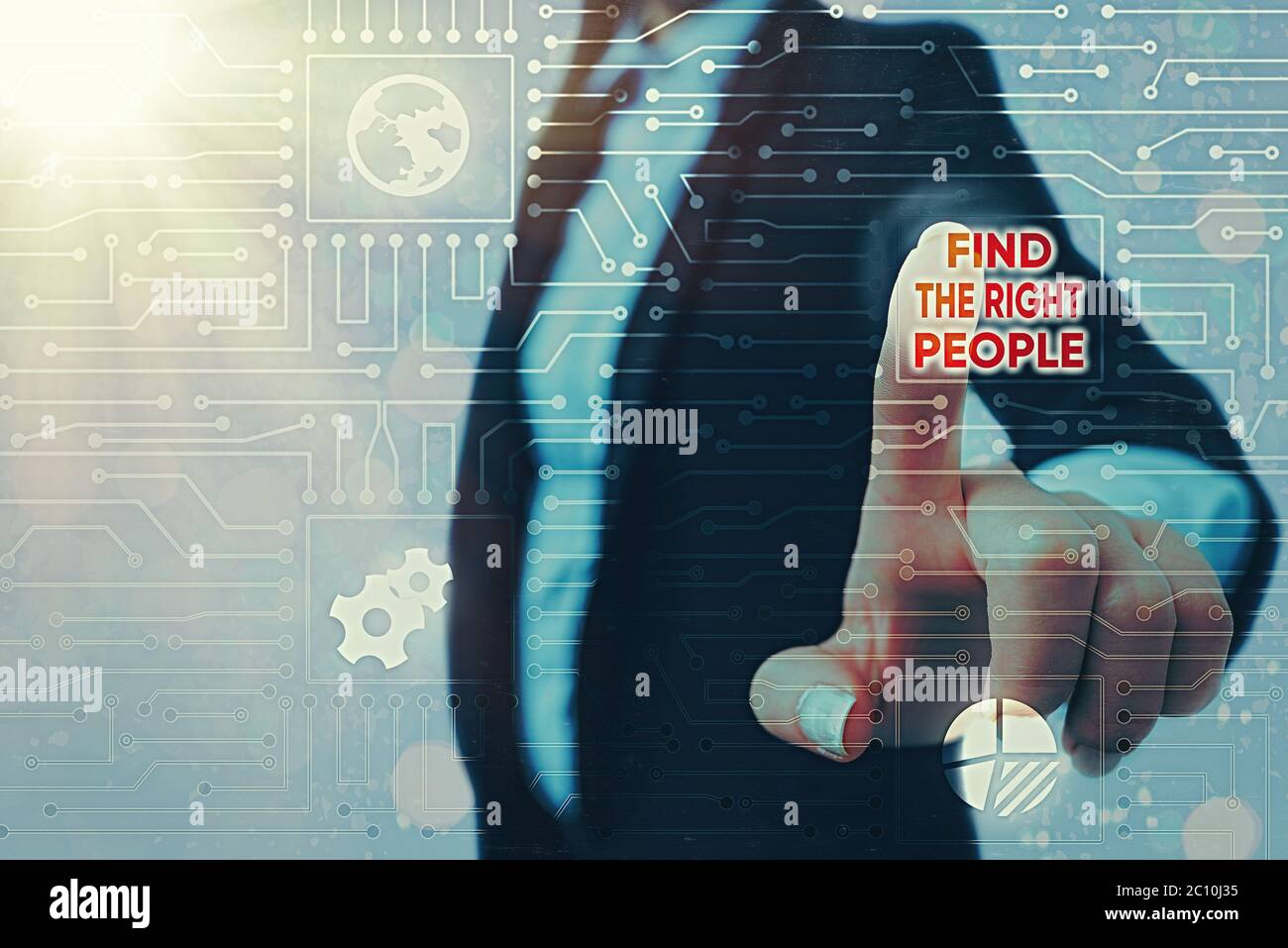 Writing note showing Find The Right showing. Business concept for ...