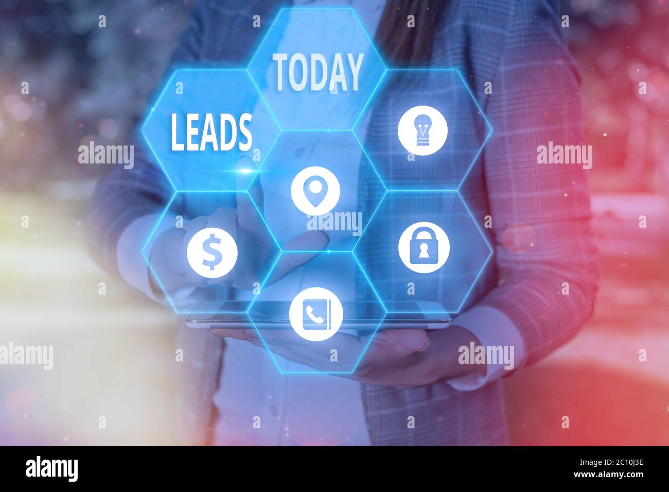 Text sign showing Leads. Business photo showcasing demographic ...