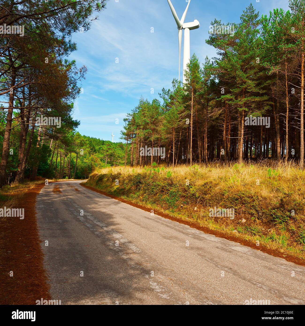 Wind turbine winding road hi-res stock photography and images - Alamy