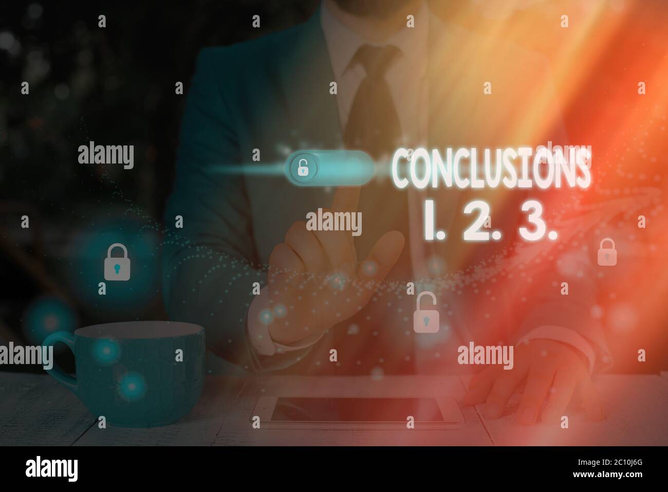 Conceptual hand writing showing Conclusions 1. 2. 3.. Concept meaning ...