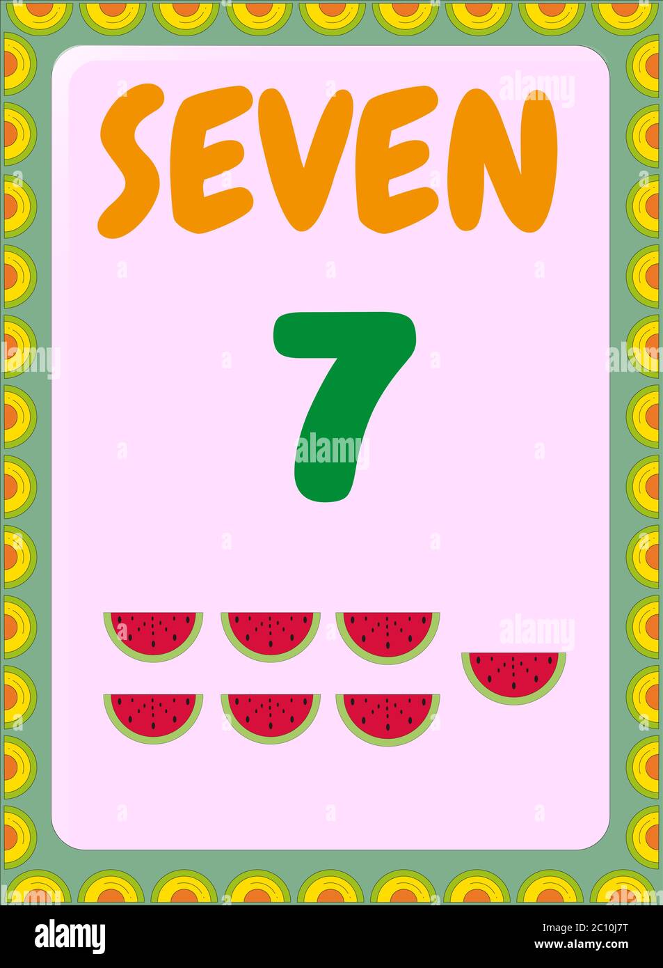 Preschool and toddler math with watermelon fruit design Stock Vector ...
