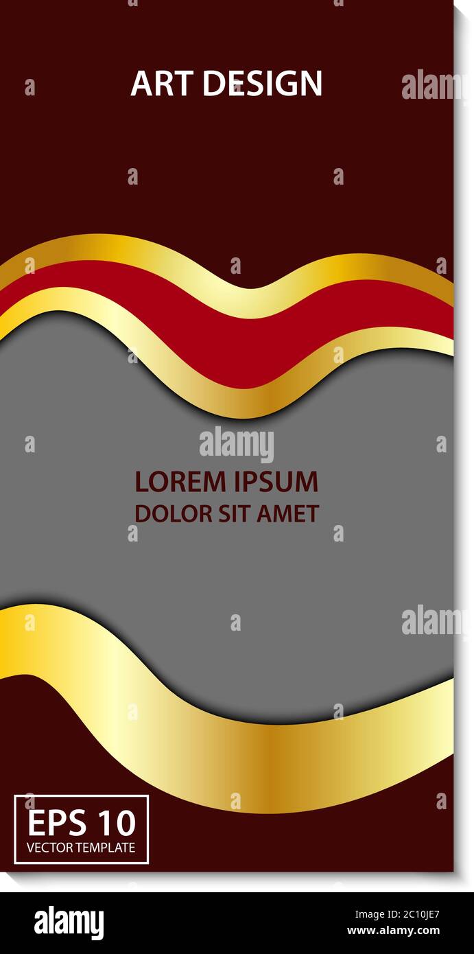 Colorful golden bright relief lines with shadow in paper cut style ...