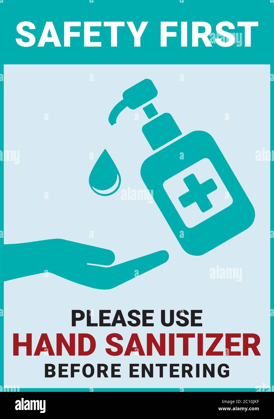 Please Use Hand sanitizer before entering sign. Safety Covid-19 Stock ...