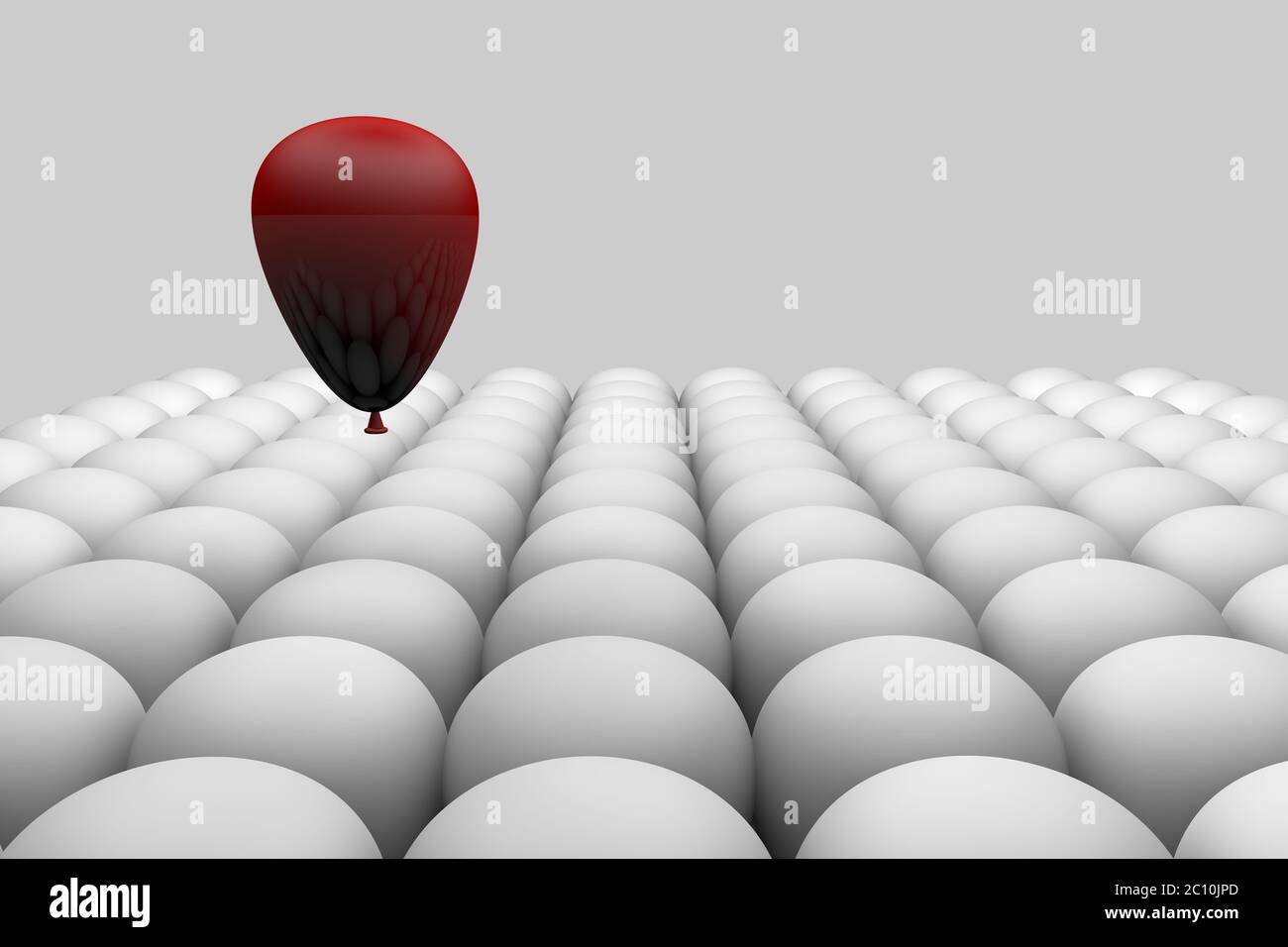 unique red balloon on white group Stock Photo - Alamy