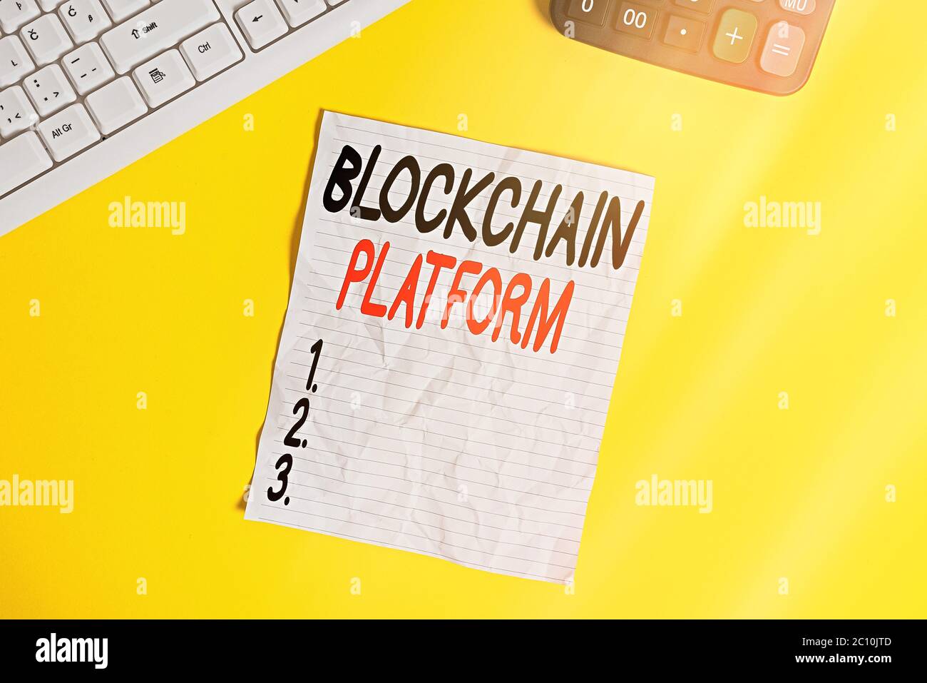 Conceptual hand writing showing Blockchain Platform. Concept meaning ...