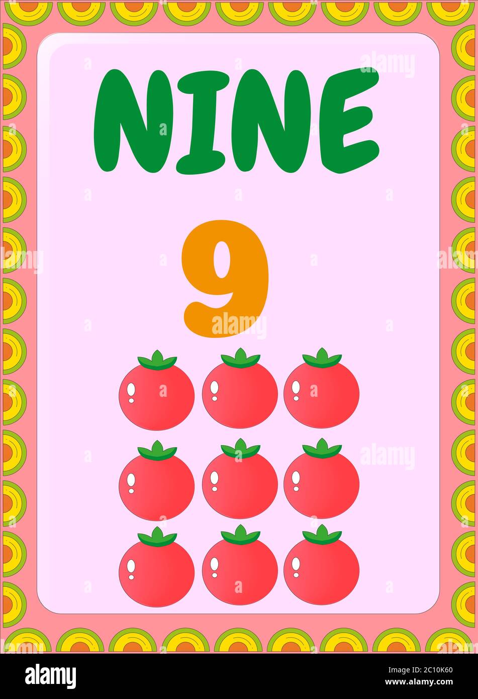 Preschool and toddler math with tomato fruit design Stock Vector Image ...