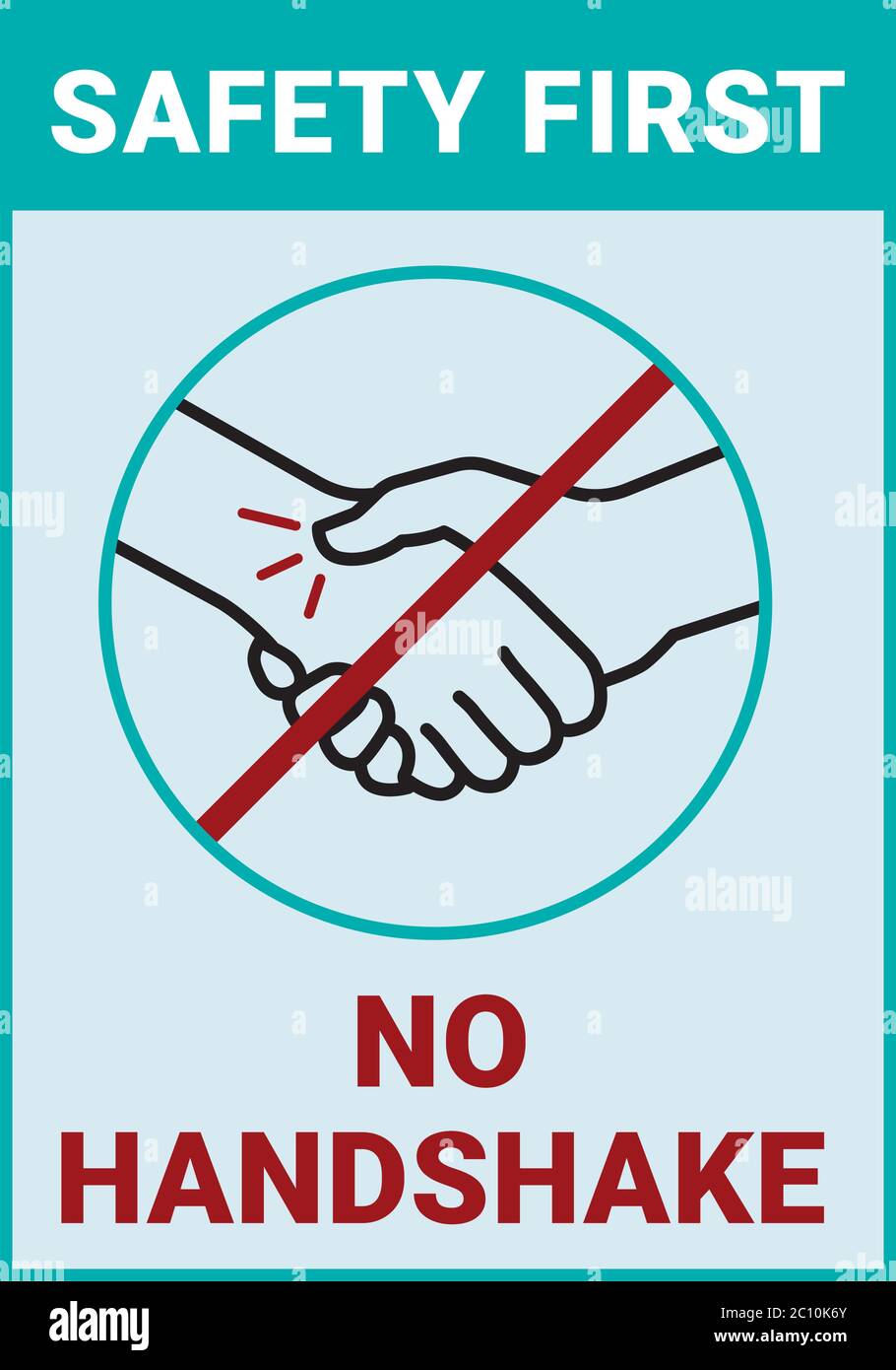 Safety first: No handshake. Poster for office. Editable vector graphic ...