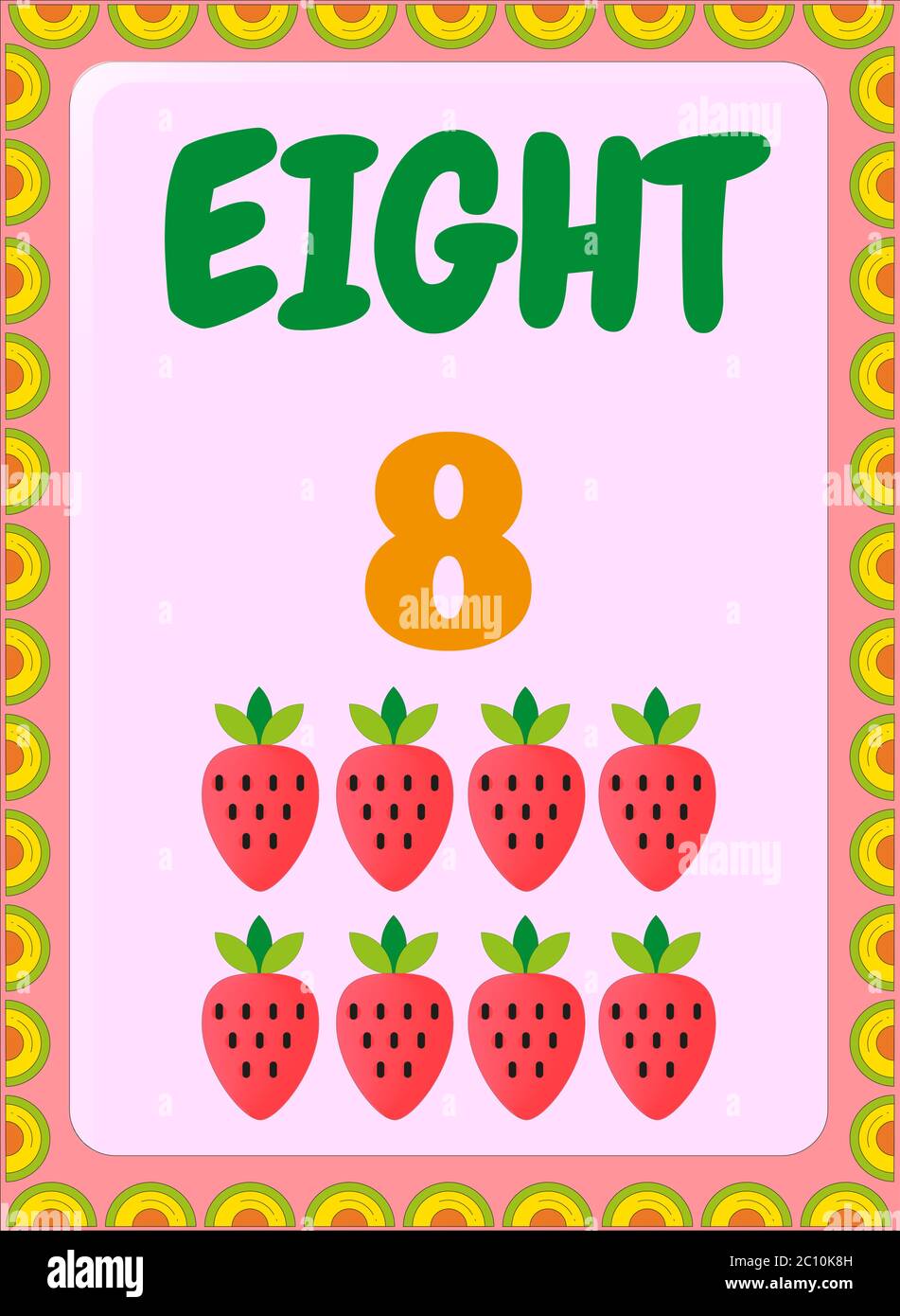 Preschool and toddler math with strawberry fruit design Stock Vector ...