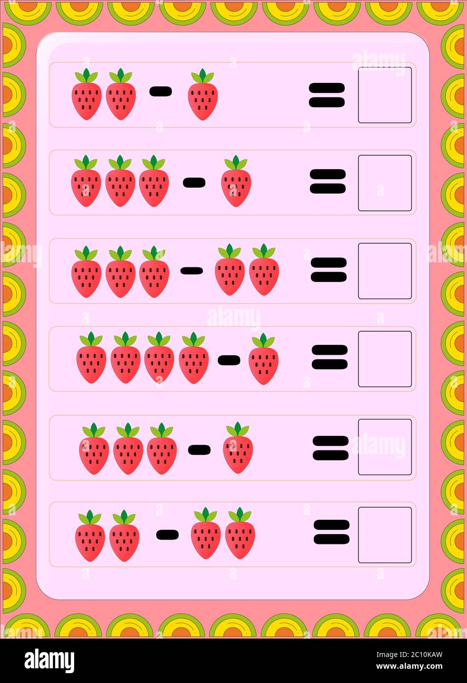 Preschool and toddler math with strawberry fruit design Stock Vector ...