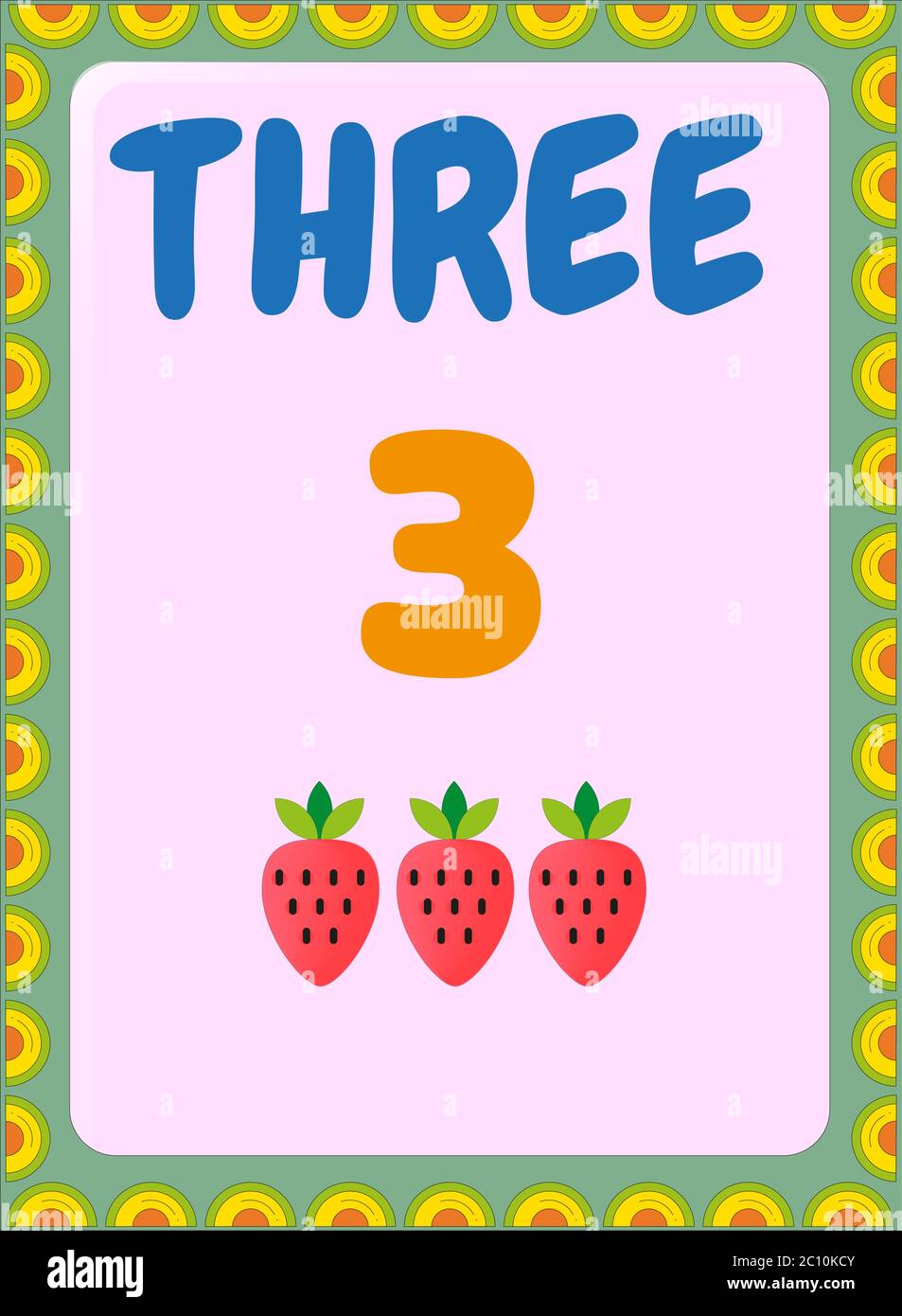 Preschool and toddler math with strawberry fruit design Stock Vector ...